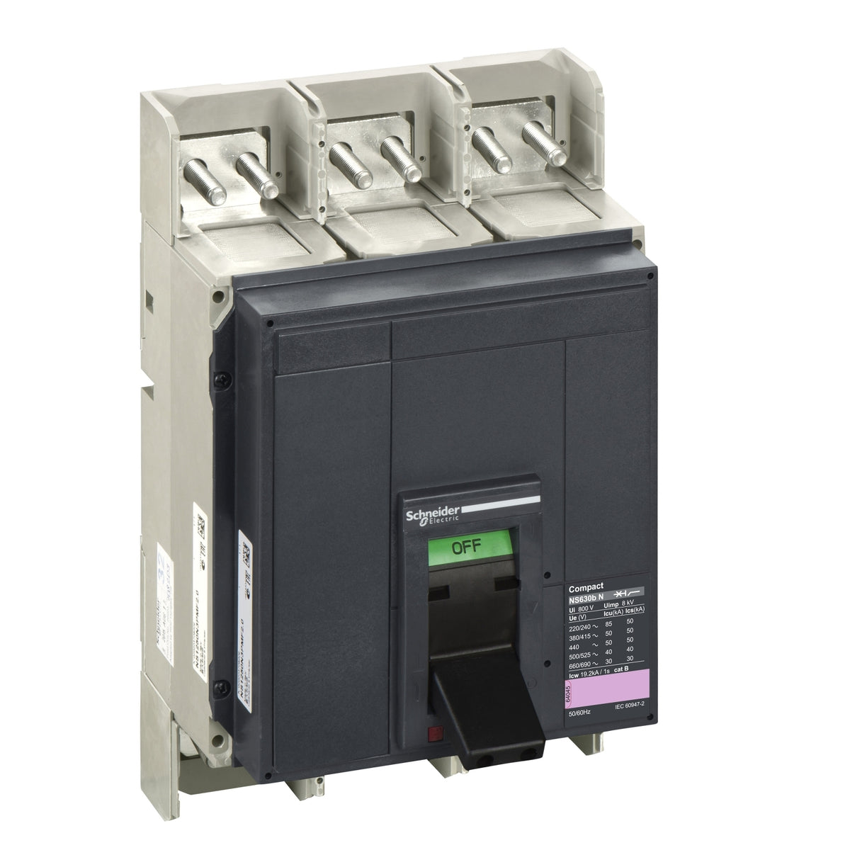circuit breaker basic frame, ComPact NS 630bL, 150 kA at 415 VAC, 630 ...