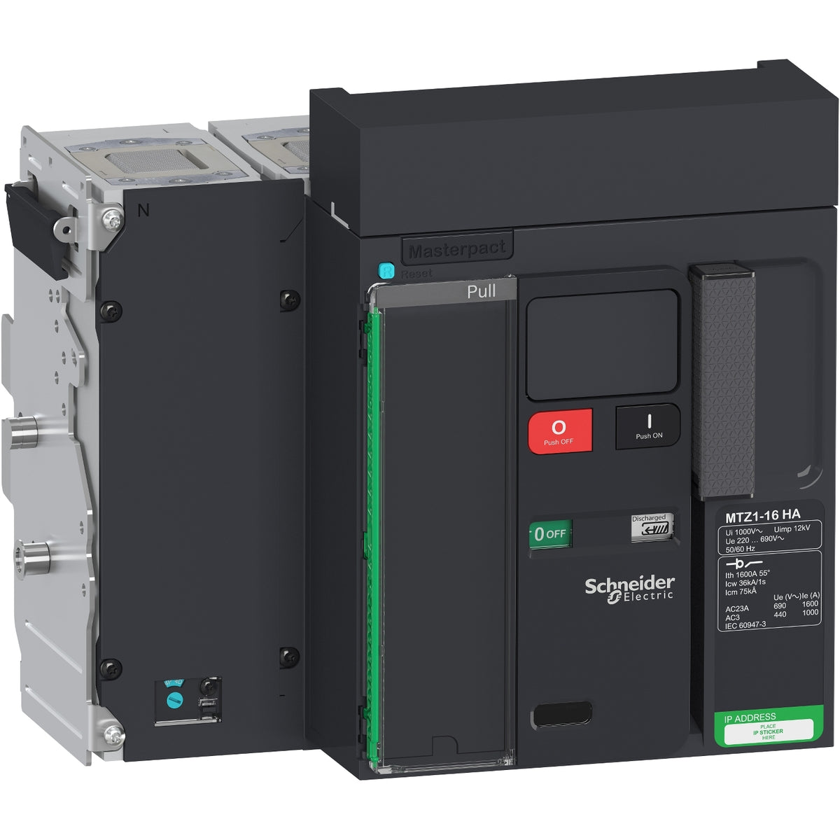 switch disconnector Masterpact MTZ1 16 HA, 1600 A, 4 poles, drawout ...