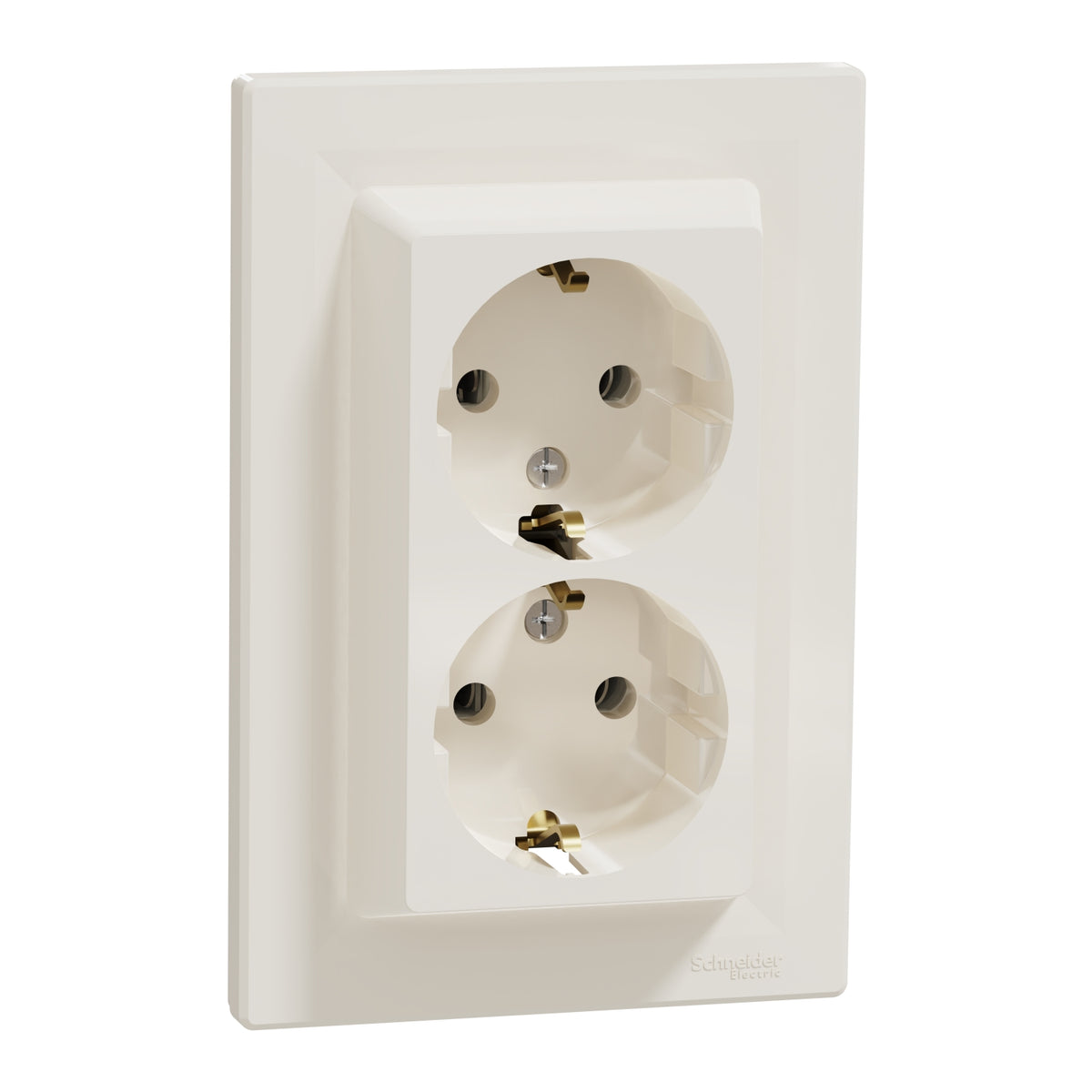 Asfora Double Socket Outlet With Side Earth 16A Cream | Buy Online at ...
